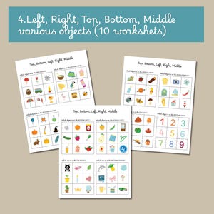 Position Worksheets for Kids, Understand Left, Right, Top, Bottom ...