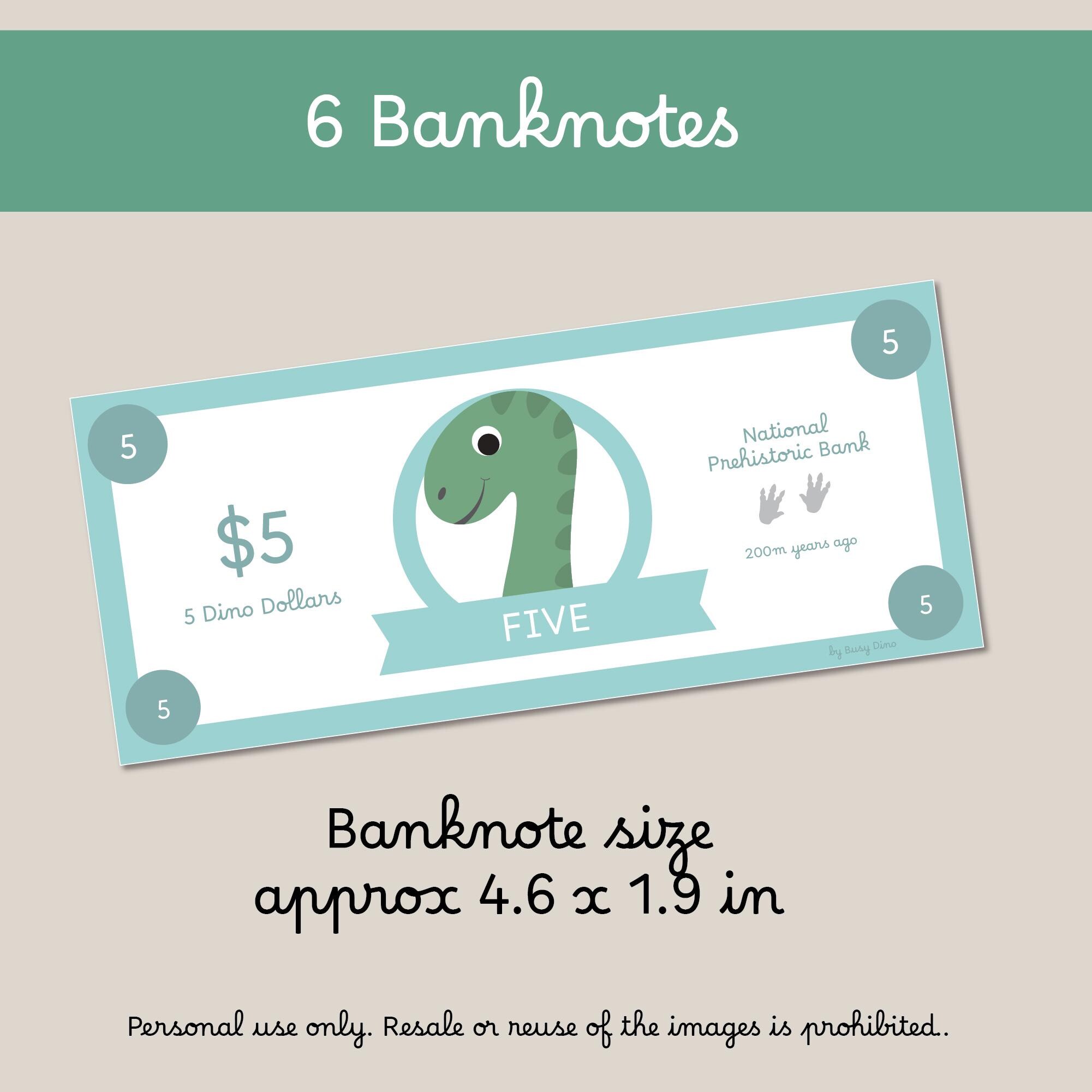 Dino Dollars for Kids, Fun Dinosaur Printable Mom Bucks, Pretend Play ...