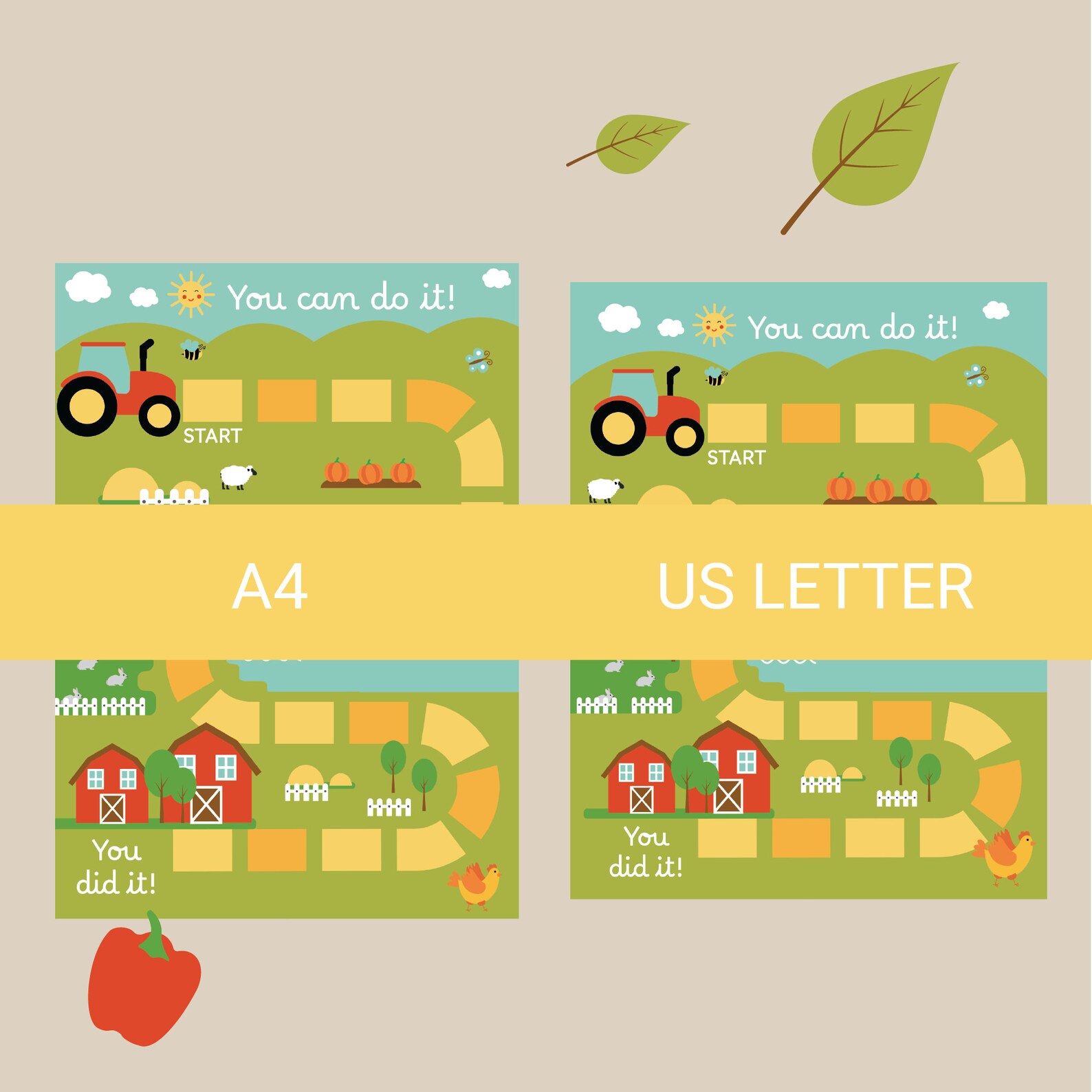 Farm Reward Chart for Toddlers and Preschool Children, Printable ...