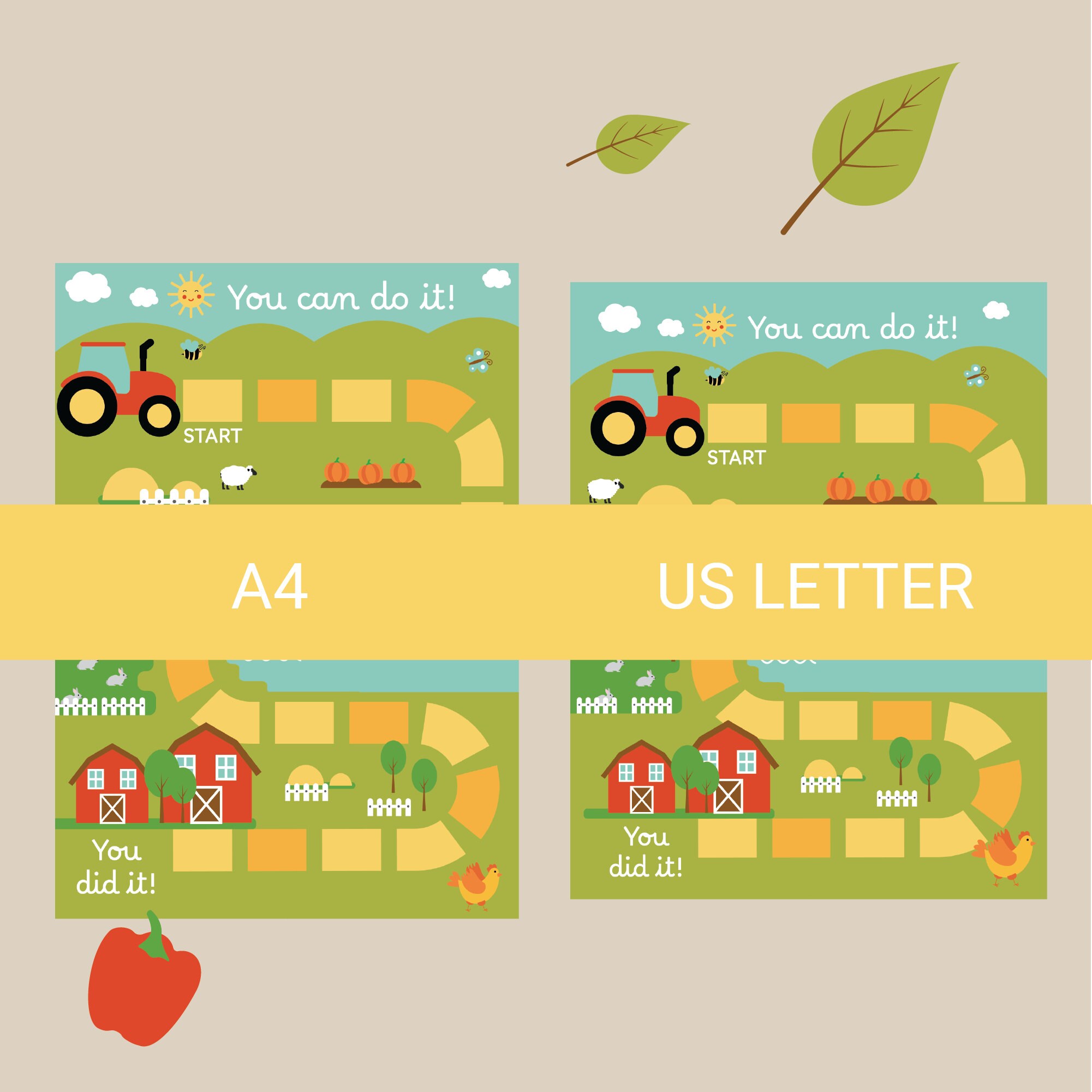 Farm Reward Chart for Toddlers and Preschool Children, Printable ...