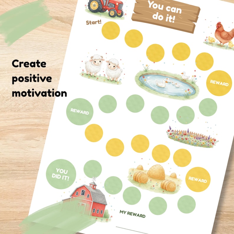 Farm Reward Chart Printable: Kids Behavior Tracker (digital Download ...