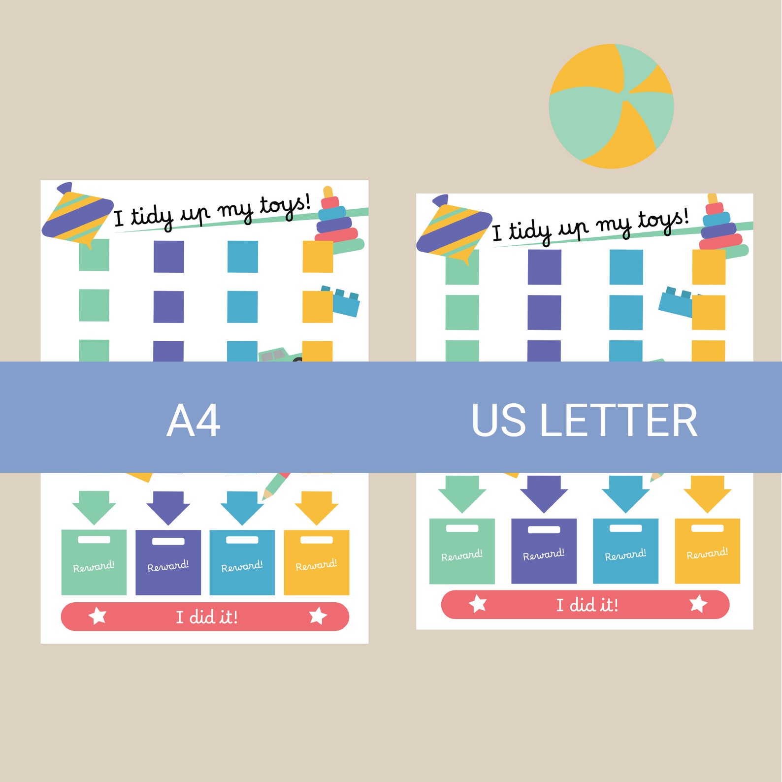 I Tidy up My Toys Reward Chart for Toddlers and Preschool Children ...