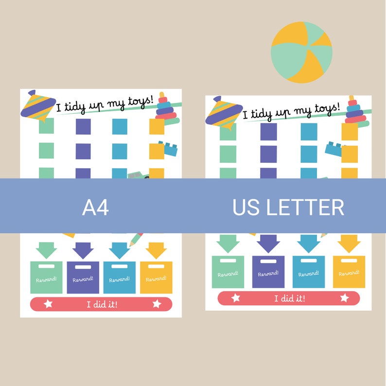 I Tidy up My Toys Reward Chart for Toddlers and Preschool Children ...