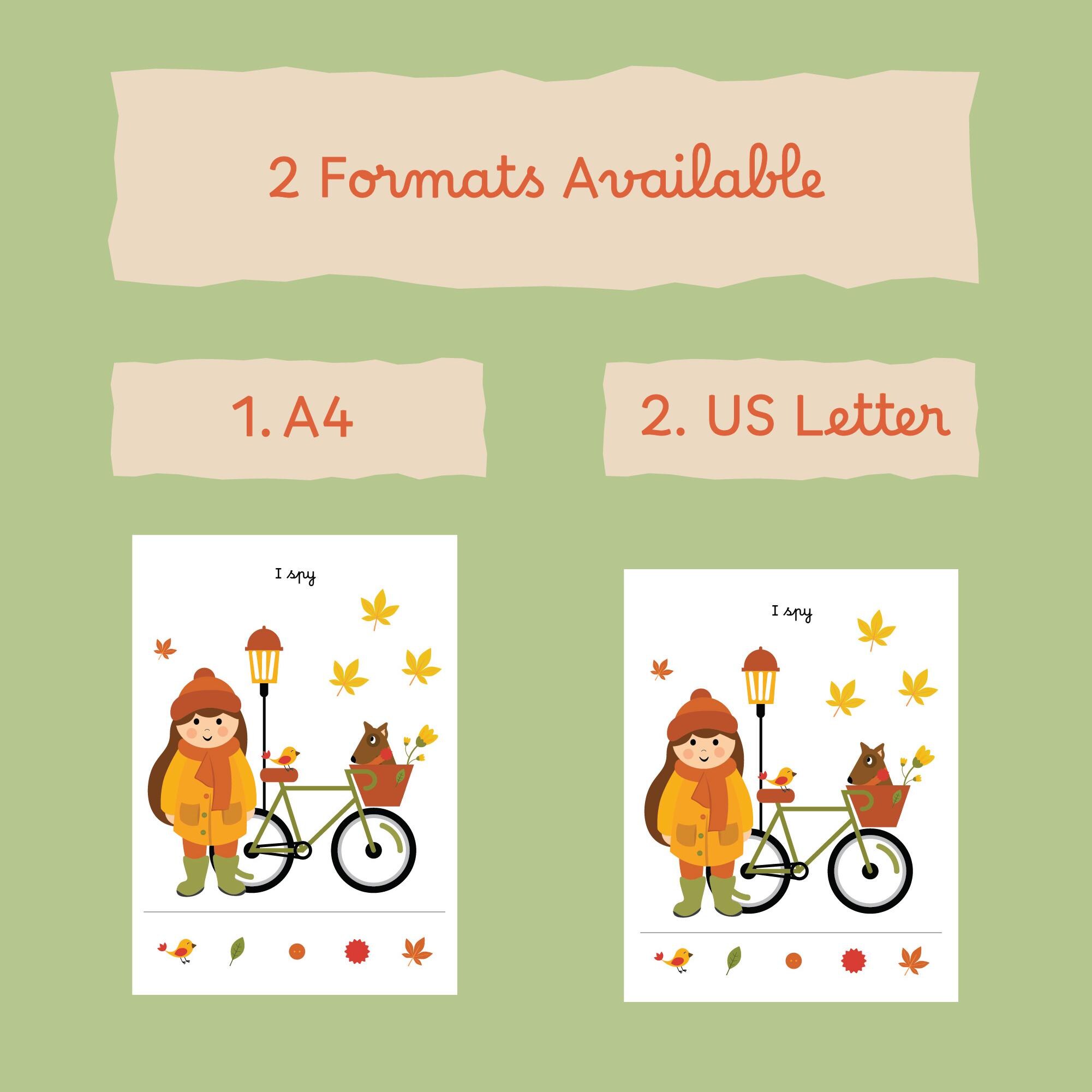 Autumn Kids Printable Activity Book, Trace, Match, Count, Color, 80 ...