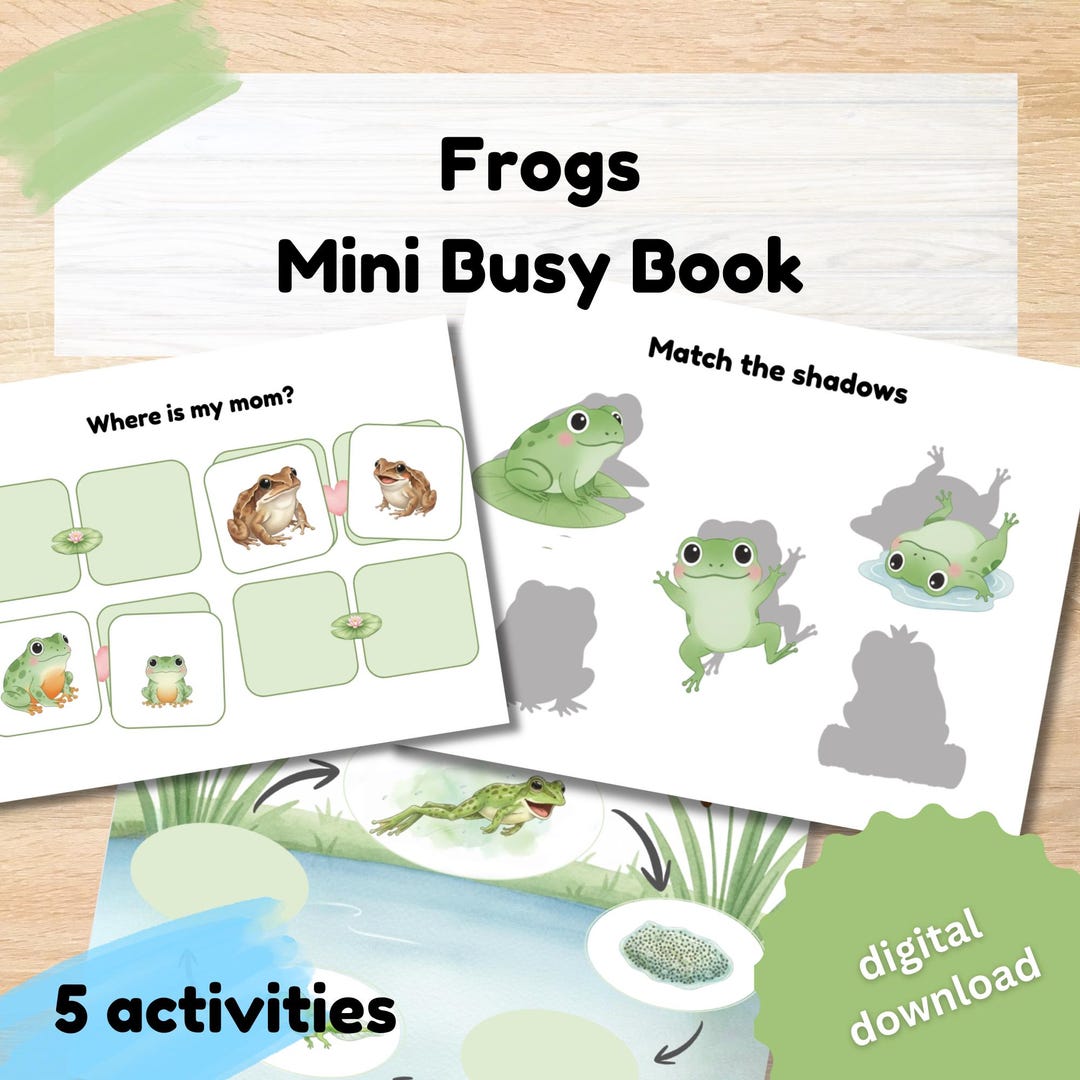 Frogs Mini Busy Book – Printable Preschool Activities | Digital ...