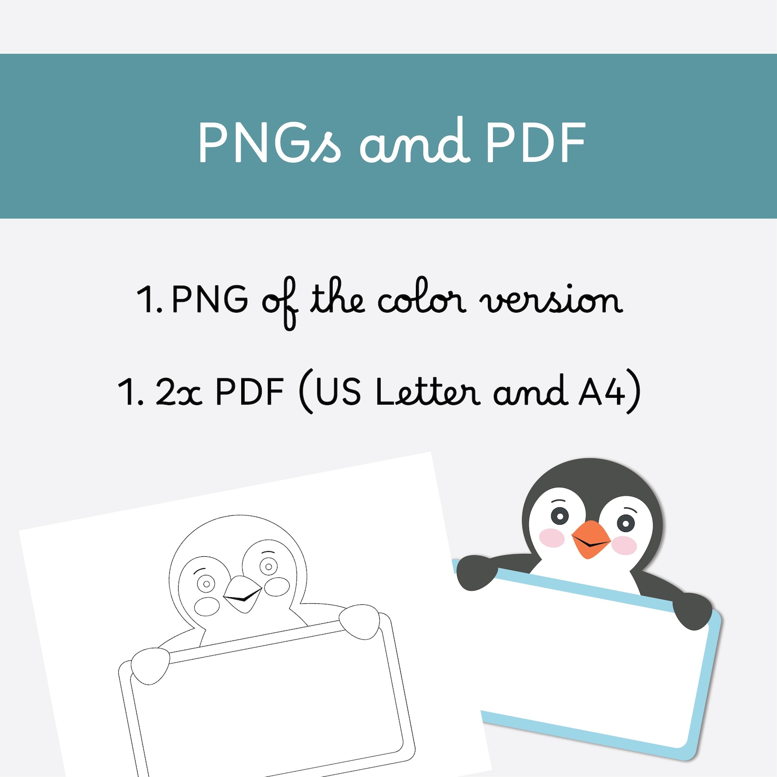 Penguin Name Tags, PNG and PDF, Winter Cute Fun Classroom Labels ...