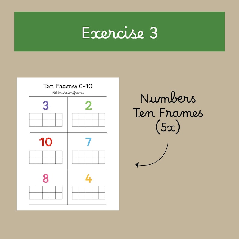 Ten Frame Worksheets for Kids, Numbers 0-10, Fun Counting & Math ...