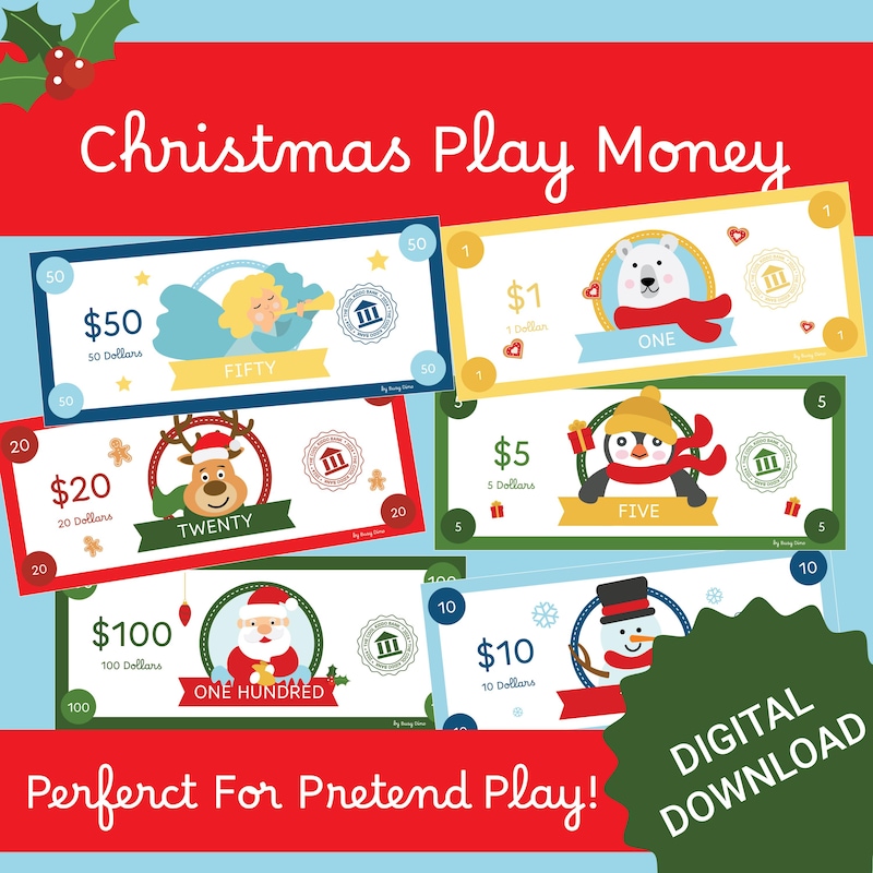 Christmas Play Money - Etsy