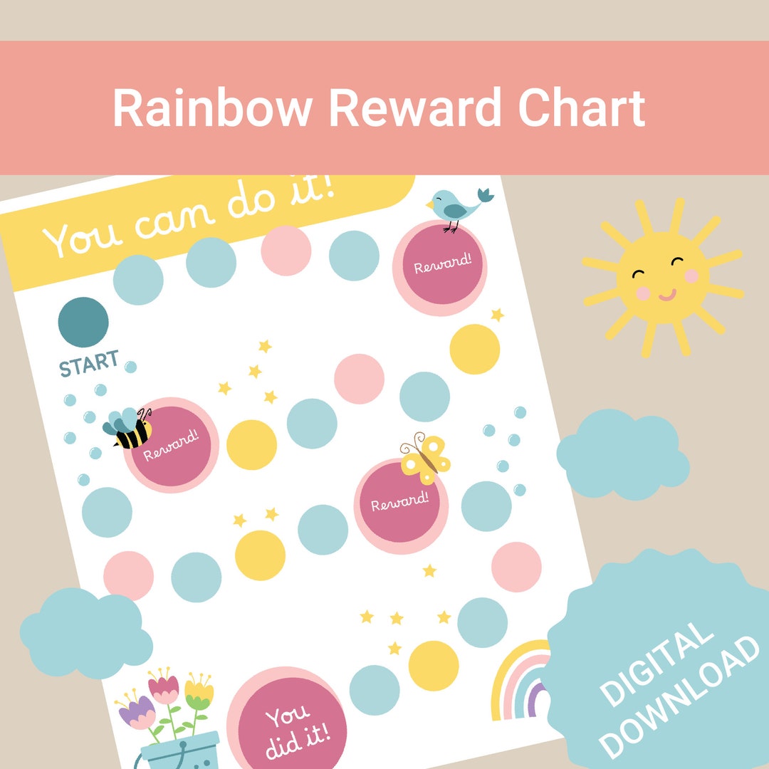 Rainbow Reward Chart for Toddlers and Preschool Children, Printable ...