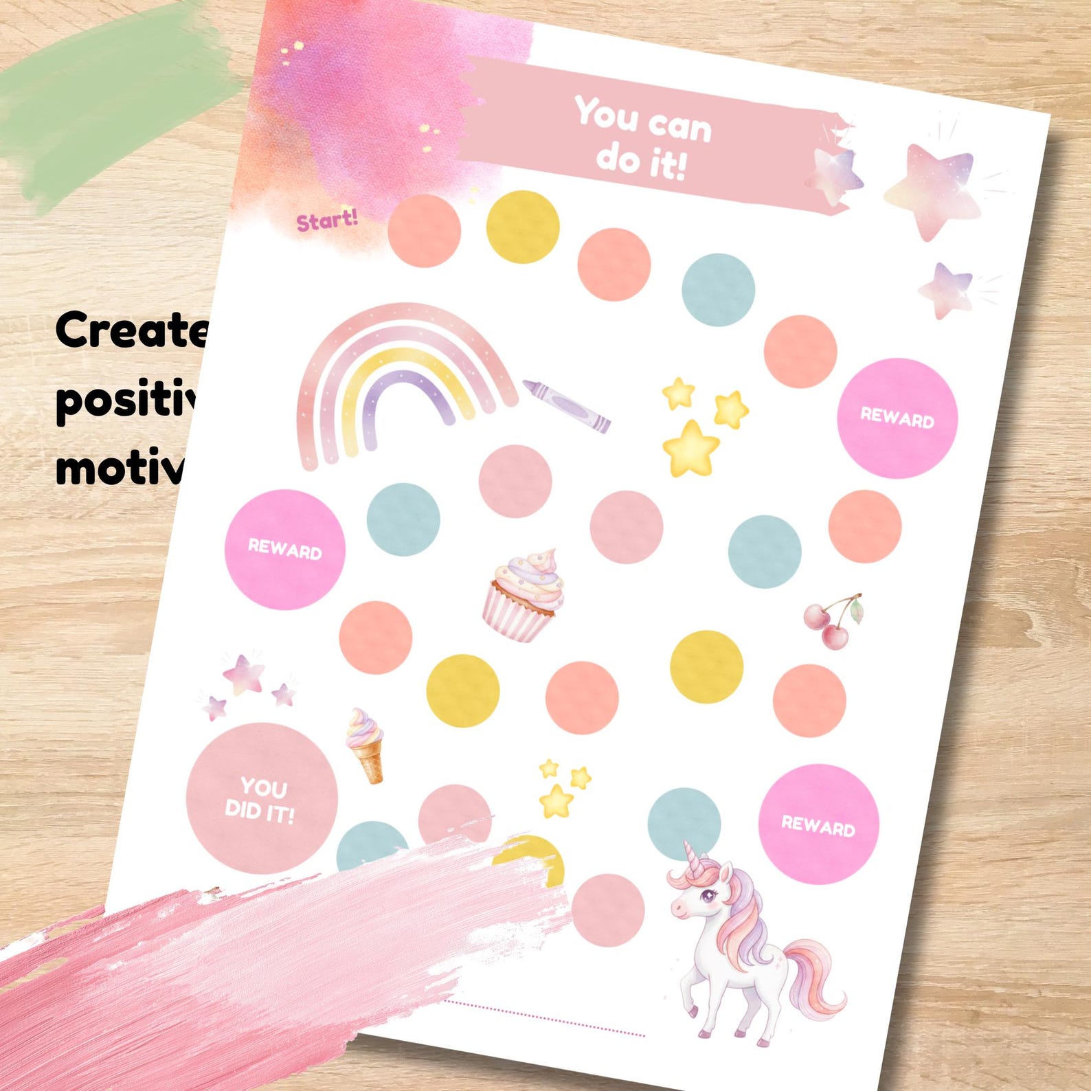 Cute Pink Reward Chart for Kids: Goal Tracker (digital Download), Girly ...