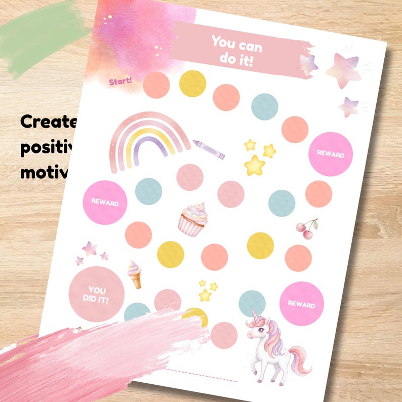 Cute Pink Reward Chart for Kids: Goal Tracker (digital Download), Girly ...