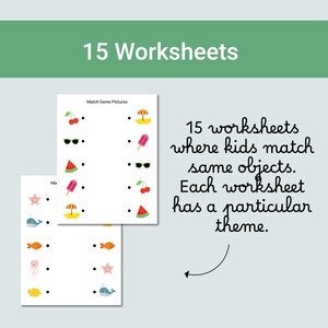 Matching Same Objects Worksheets, Early Learning for Kids, Children ...