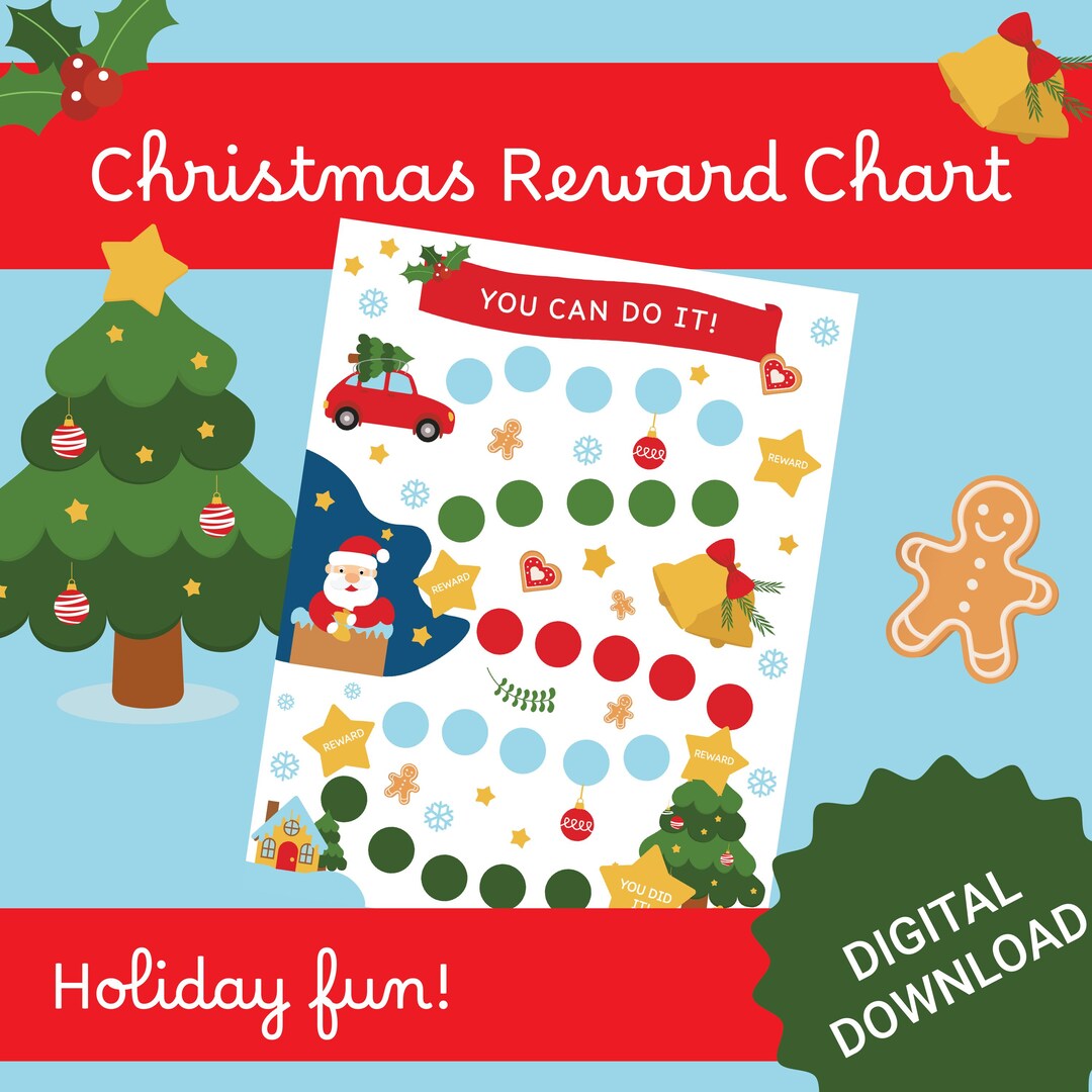 Christmas Reward Chart for Kids, Xmas Potty Training Sheet, Potty ...