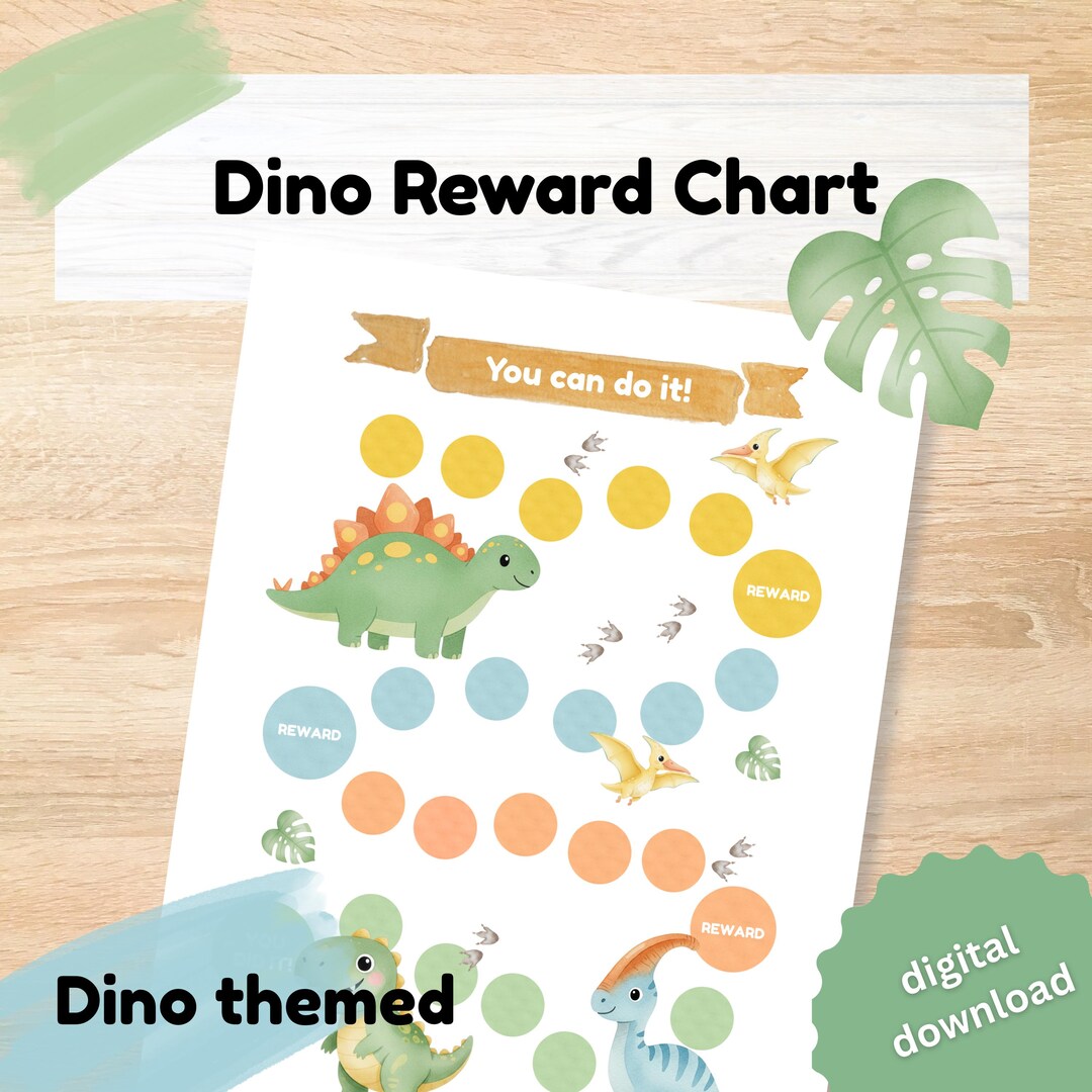 Dinosaur Reward Chart: Kids Motivation Printable, Preschool ...