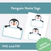 Penguin Name Tags, PNG and PDF, Winter Cute Fun Classroom Labels ...