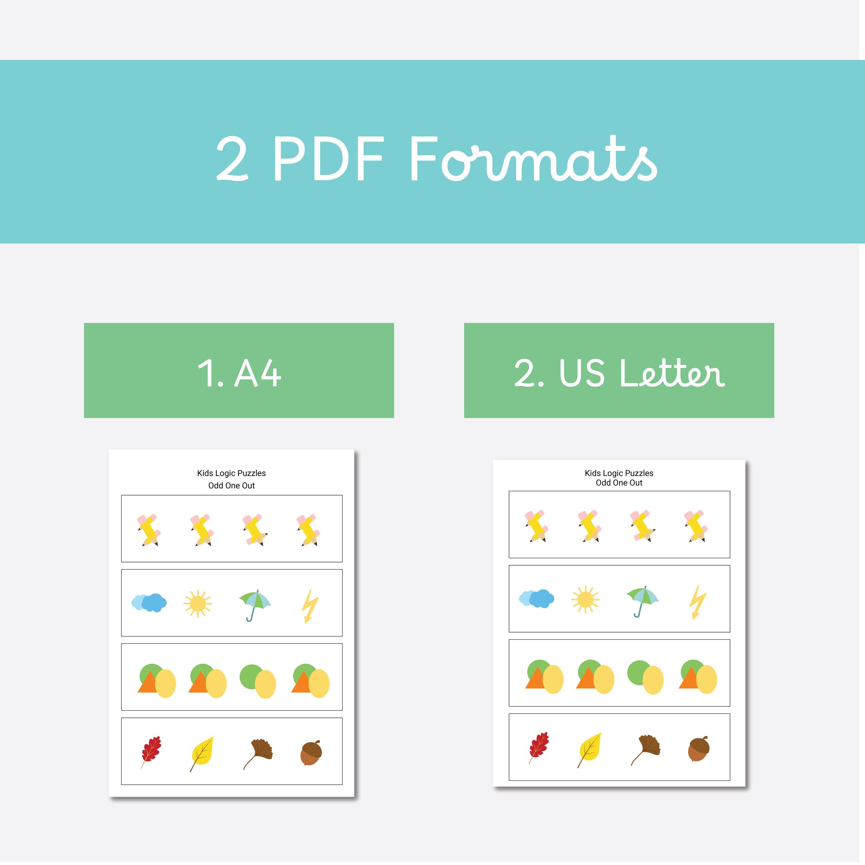 Odd One Out Worksheets for Kids, 9 Children Logic Puzzles ...