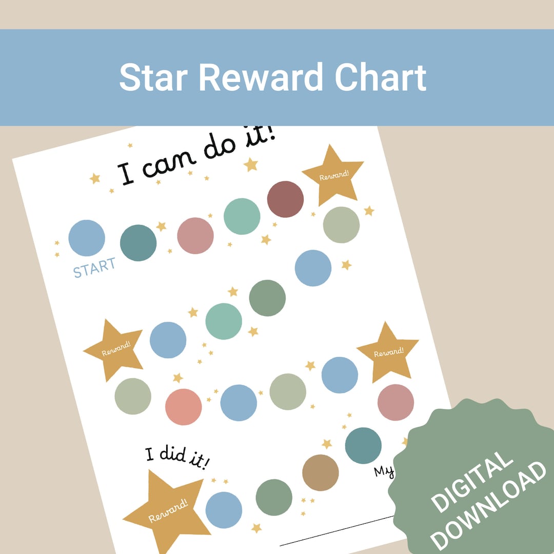 Star Reward Chart for Toddlers and Preschool Children, Printable ...