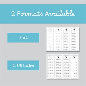Multiplication Tables, Kids Printable Times Table Bookmarks, Numbers 1 ...