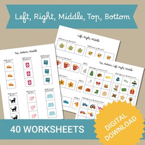 Left, Right, Top, Bottom, Middle Kids Worksheets, Position, Location ...