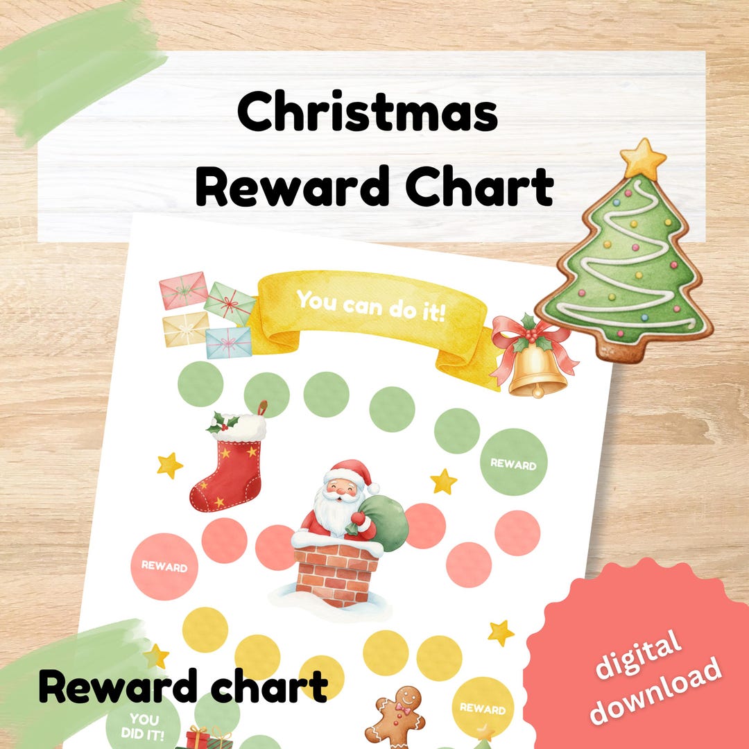 Christmas Reward Chart for Kids, Behavior Motivation Printable Xmas - Etsy