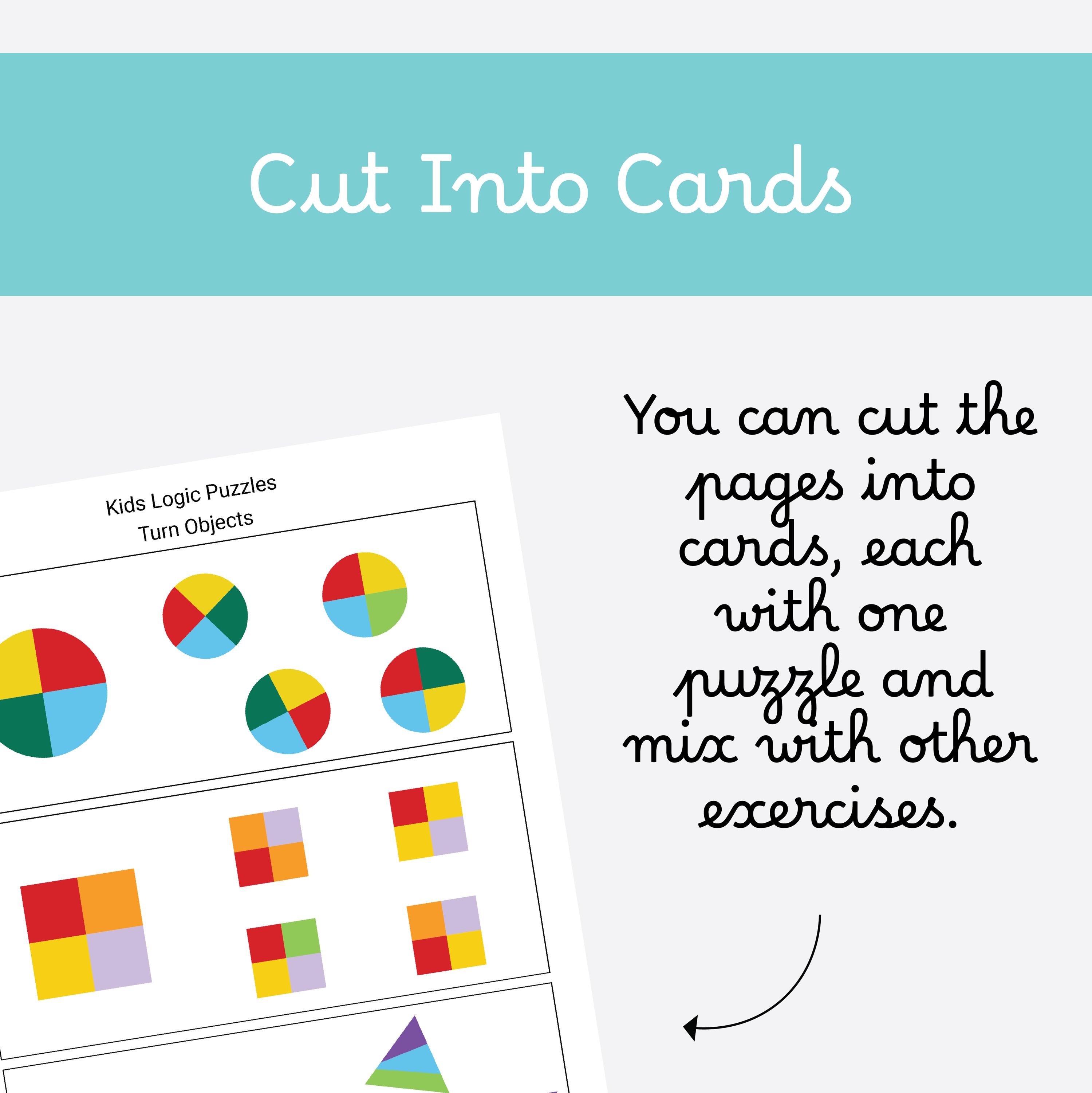 Logical Reasoning Worksheets for Kids, Turning Objects, 5 Children ...