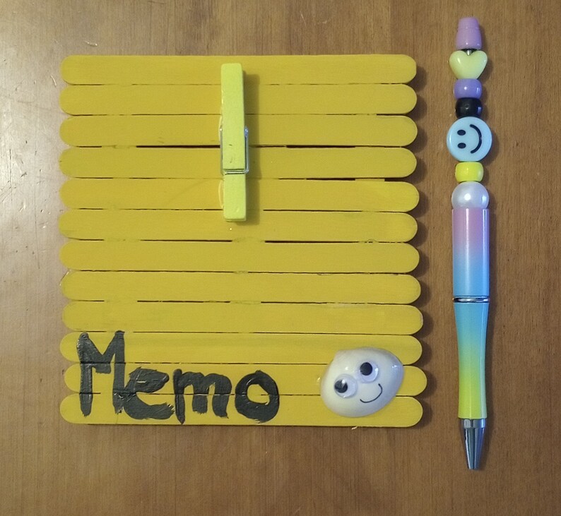 Popsicle Stick Memo Clothes Pin Reminder Board With Pen - Etsy