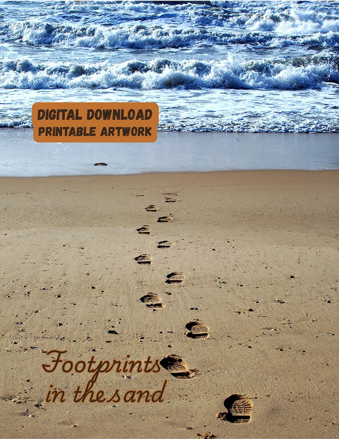 Footprints in the Sand Printable Artwork - Etsy