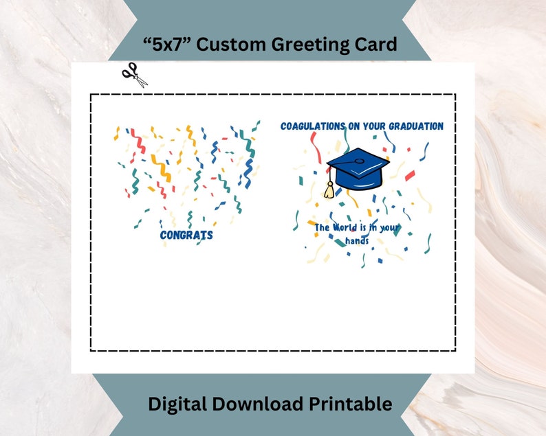 Graduation 5x7 Digital Download Printable Greeting Card - Etsy