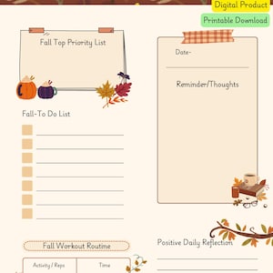 Digital, Printable, Fall Planner - Etsy