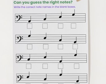 Music Note Worksheet for Treble Clef Space and Line Notes- Digital ...
