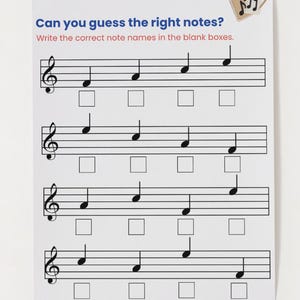 Music Note Worksheet for Treble Clef Space and Line Notes- Digital ...