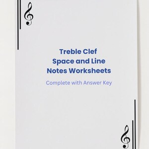 Music Note Worksheet for Treble Clef Space and Line Notes- Digital ...