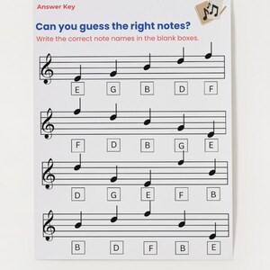Music Note Worksheet for Treble Clef Space and Line Notes- Digital ...