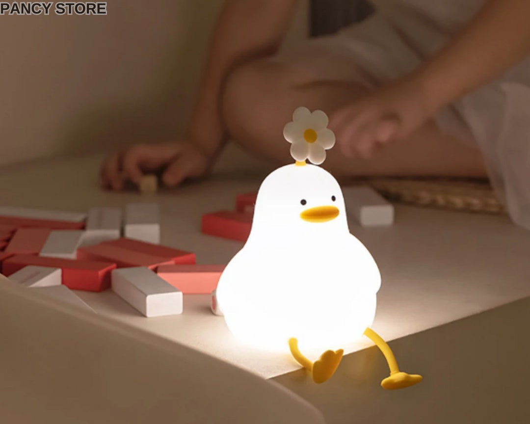 Cute Duck Led Night Light USB Rechargeable Nightlights Silicone Lamp ...