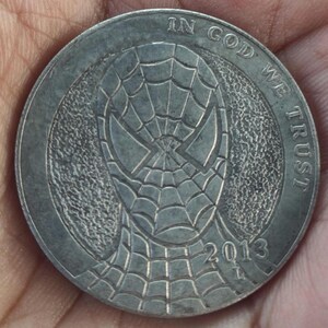 Handmade! Engraved Fine Silver Spider-man Coins With Self Created Ultra ...