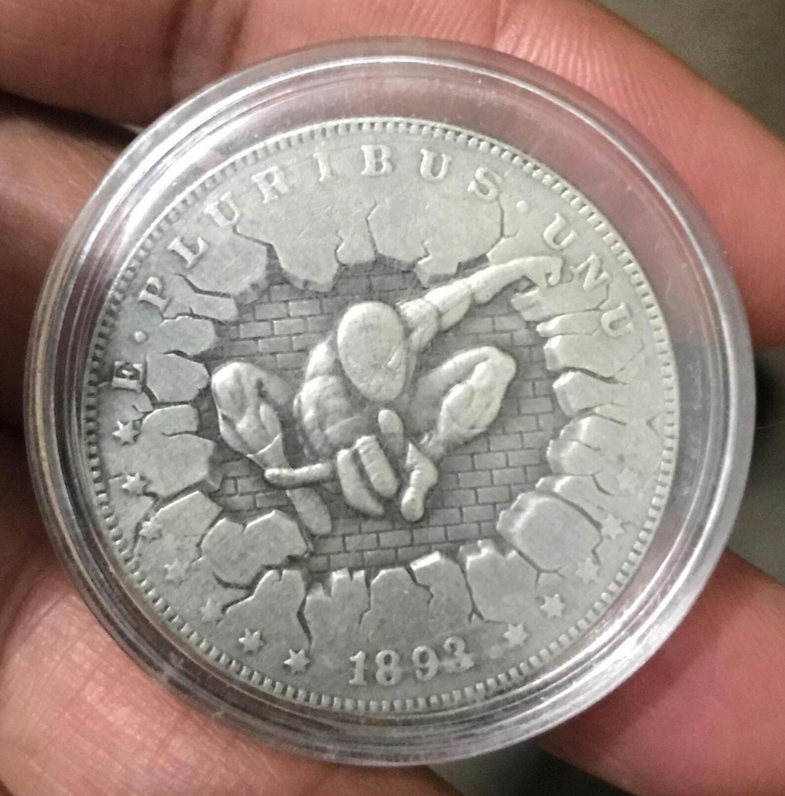 Handmade! Engraved Fine Silver Spider-man Coins With Self Created Ultra ...