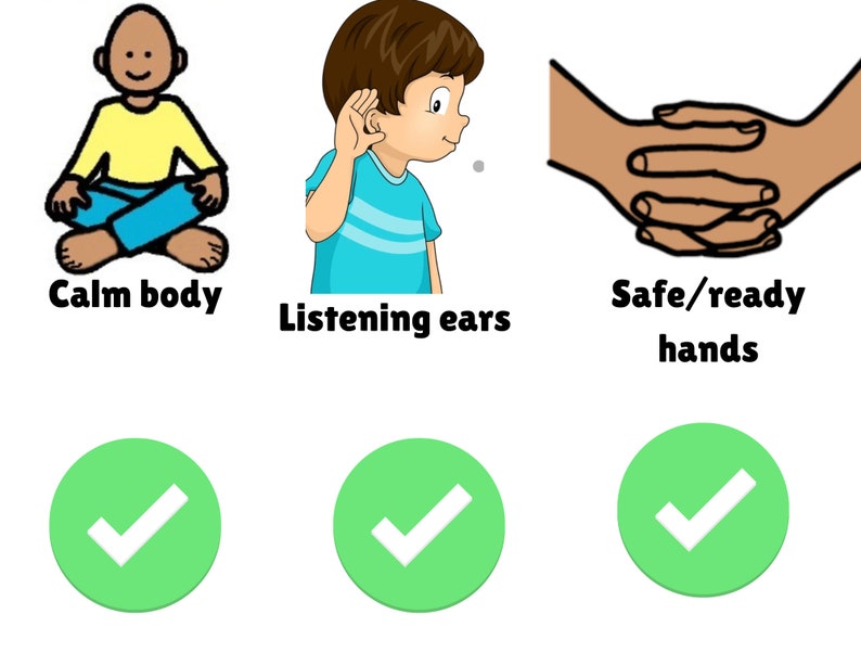 Pete the Cat Token Boards-calm Body, Listening Ears, Safe Hands Visual ...