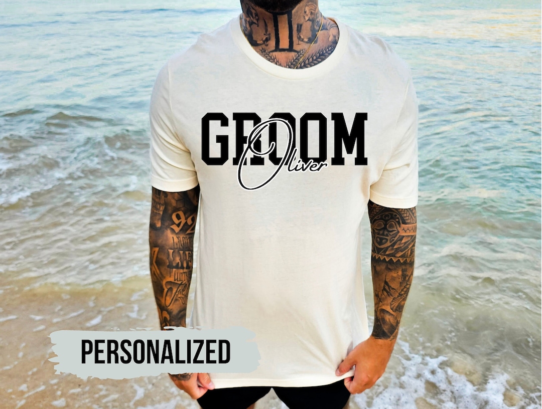 Custom Groom Shirt With Name on Front for Bachelor Party, Personalized ...