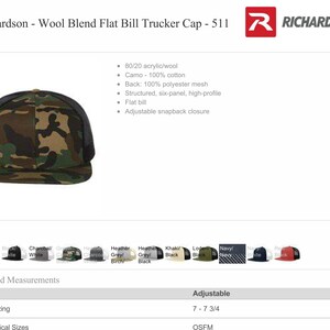 Custom Leather Patch Hat Richardson 511 Flat Bill - Etsy