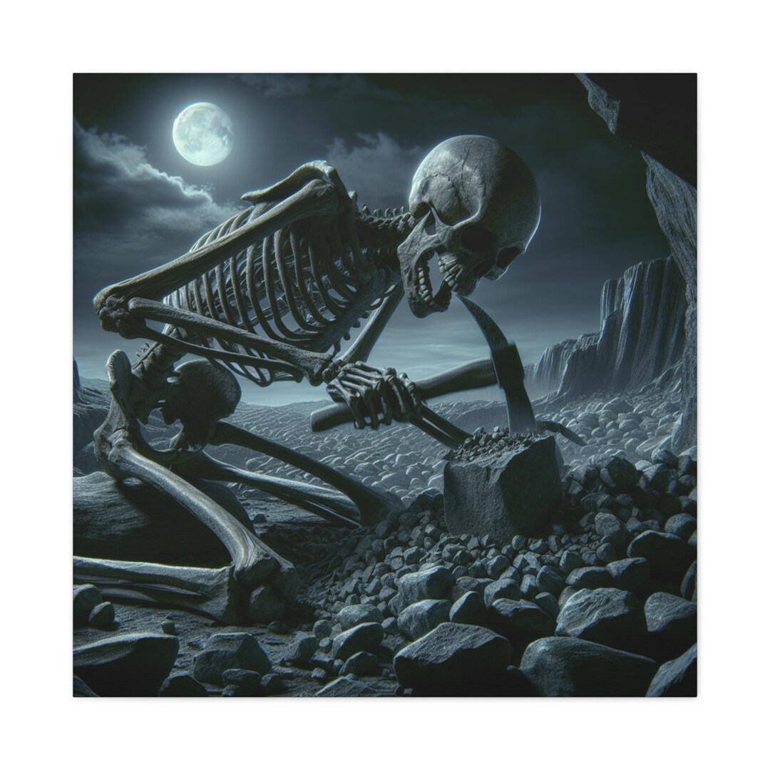 Rock Crushing Skeleton, AI Generated Design, Scary Skeleton, Artistic ...