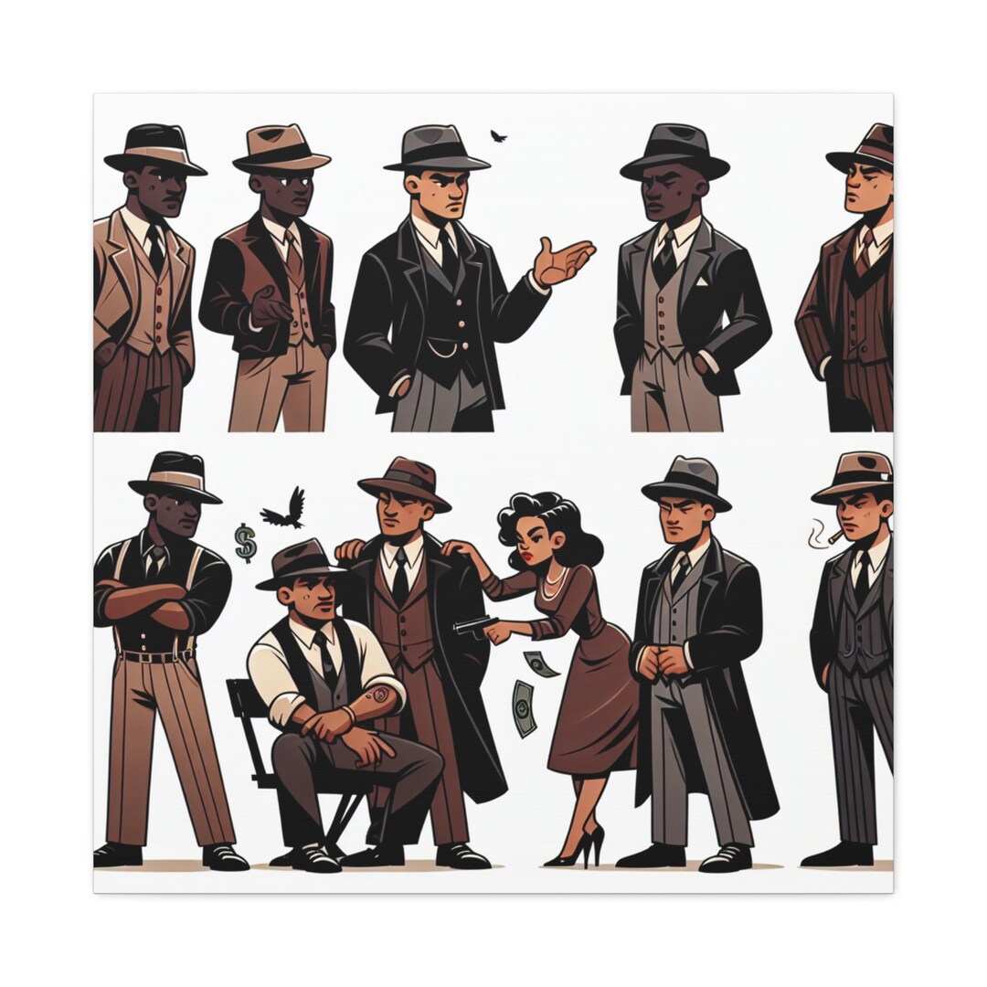Gangster Cartoon Characters, AI Generated Designs, Artistic, Wall ...