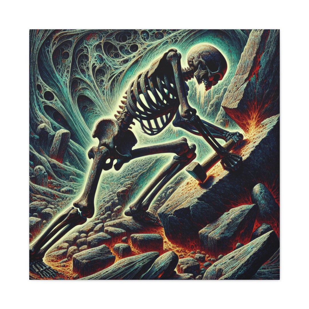 Rock Crushing Skeleton, AI Generated Design, Scary Skeleton, Artistic ...