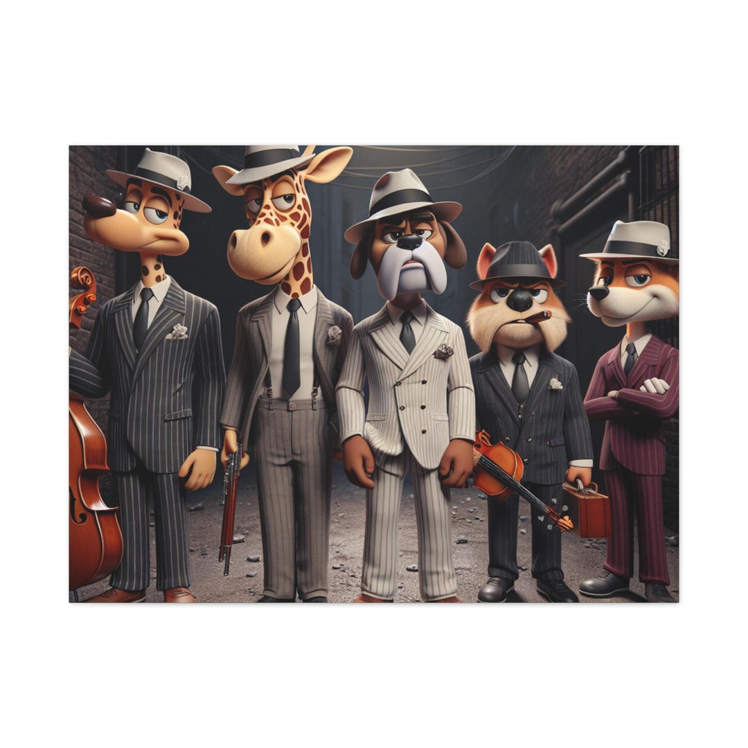 Gangster Cartoon Characters, AI Generated Designs, Artistic, Wall ...