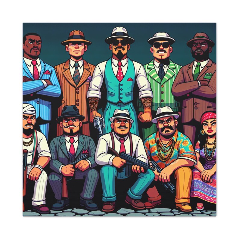 Cartoon Style Gangster Characters, AI Generated Design, Artistic ...
