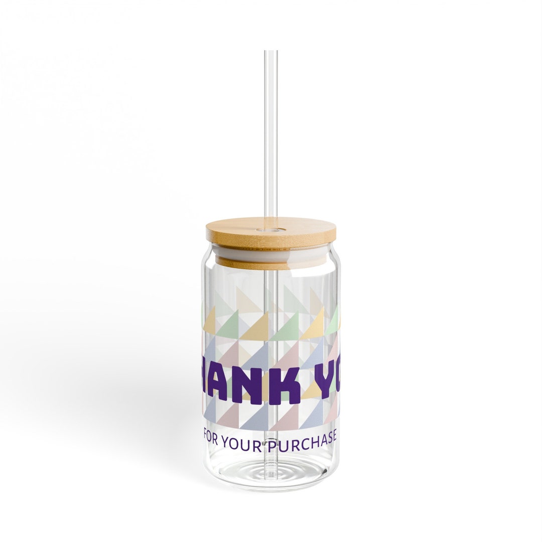 Thank You, Tumbler Glass, Sipper Glass, 16oz - Etsy