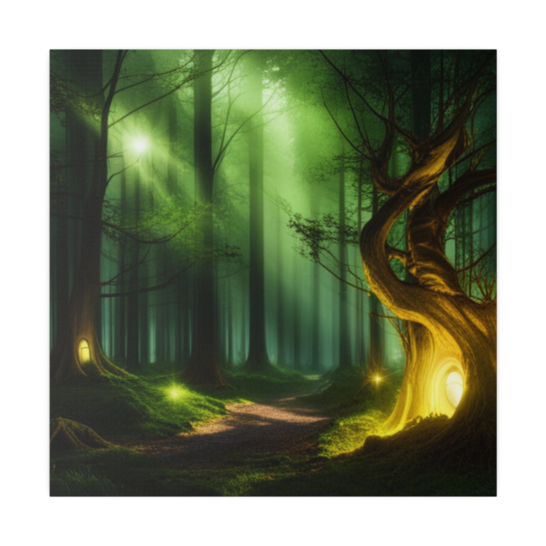 Beautiful Green Forest, Canvas Art, Digitally Crafted - Etsy