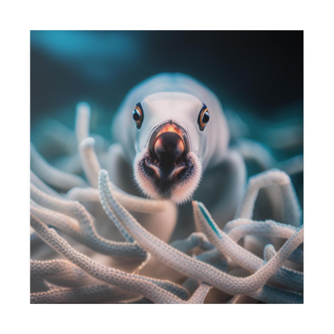 Underwater Creature Matte Canvas Print: Serene AI Photography - Etsy