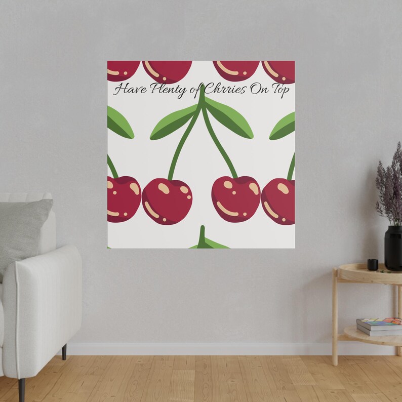 Cherries, Digital Art, Home and Living, Food, Fruit, Gift Item, Matte ...