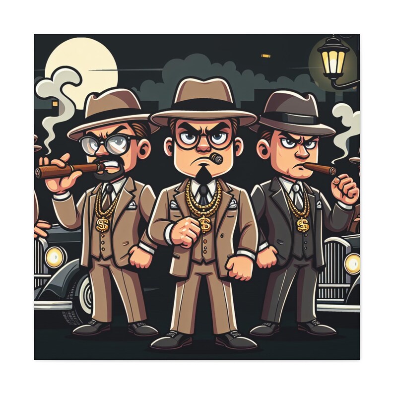 Gangster Cartoon Characters, AI Generated Designs, Artistic, Wall ...