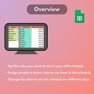 SHIFT SCHEDULE TEMPLATE | Employee Tracker | Shift Calendar | Hour ...